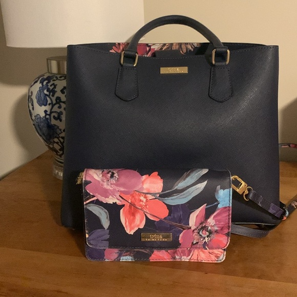 Trina Turk | Bags | Trina Turk Blue Handbag Tote Purse | Poshmark